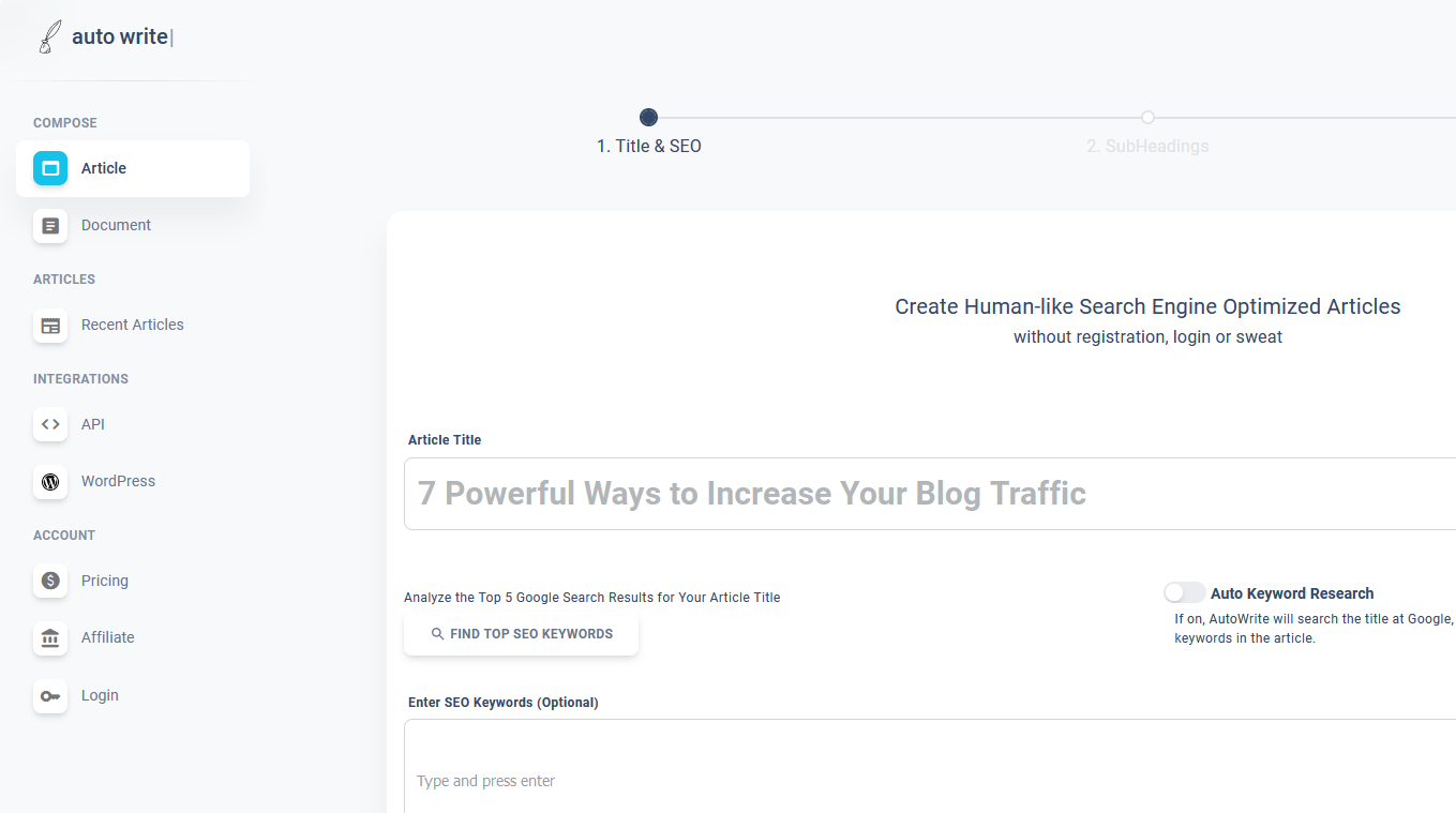 Autowrite App - Future AI Toolbox