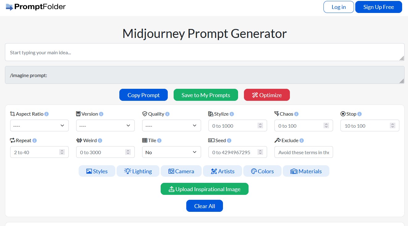 MidJourney Prompt Generator - Future AI Toolbox