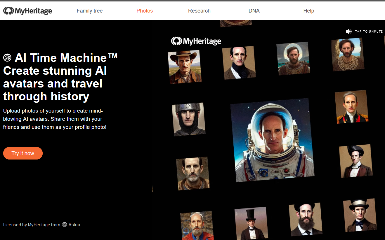 MyHeritage AI Time Machine - Future AI Toolbox